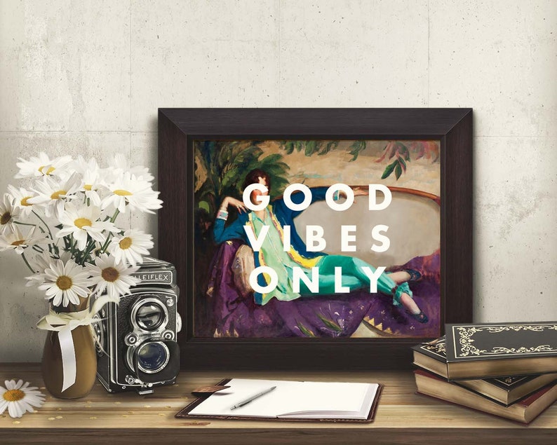Good Vibes Only Art Print Inspirational Print Stocking | Etsy