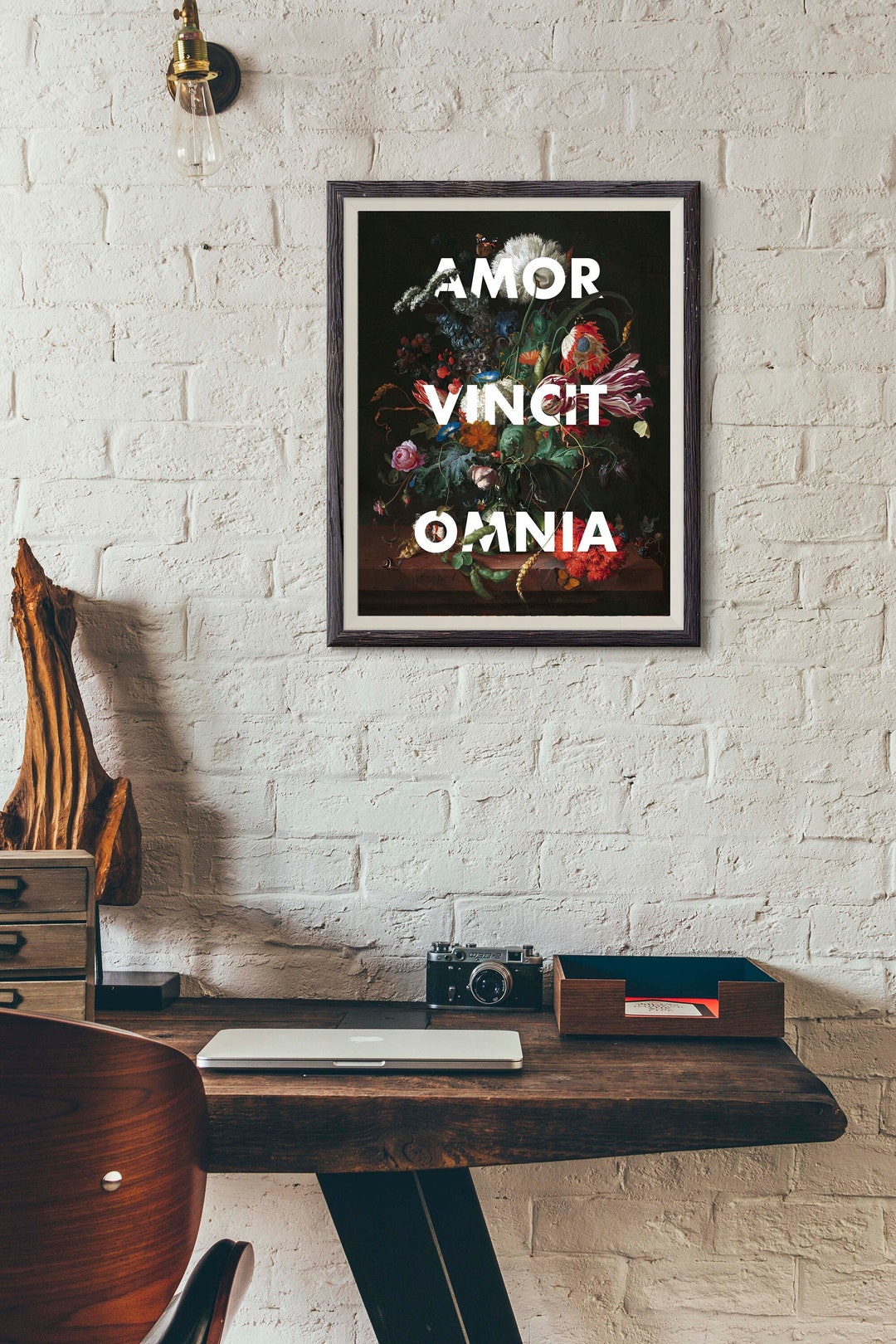 AMOR VINCIT OMNIA Art Print, Love Conquers All, Floral Art Print, Still ...