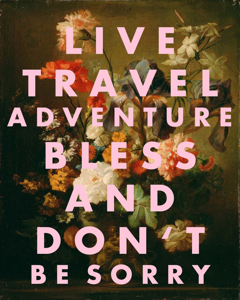 LIVE TRAVEL ADVENTURE Bless Quote Print Girl Gift Jack | Etsy