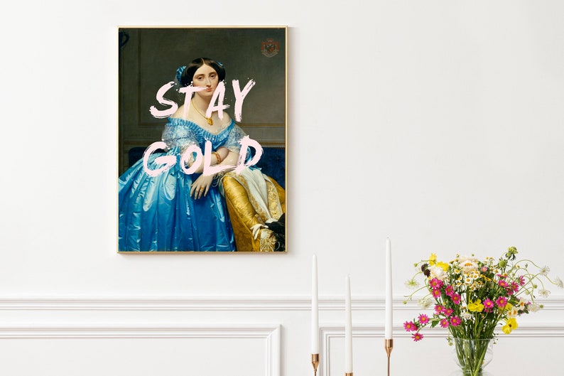 STAY GOLD Print Art Print Girl Gift 16x20 Large Wall Art - Etsy