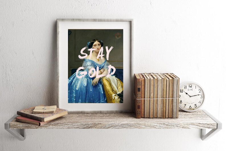 STAY GOLD Print Art Print Girl Gift 16x20 Large Wall Art - Etsy