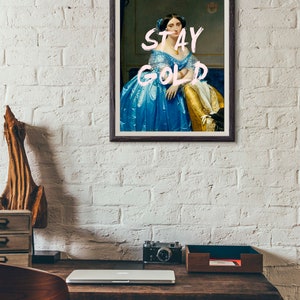 STAY GOLD Print Art Print Girl Gift 16x20 Large Wall Art - Etsy