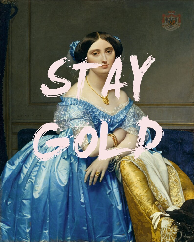 STAY GOLD Print Art Print Girl Gift 16x20 Large Wall Art - Etsy