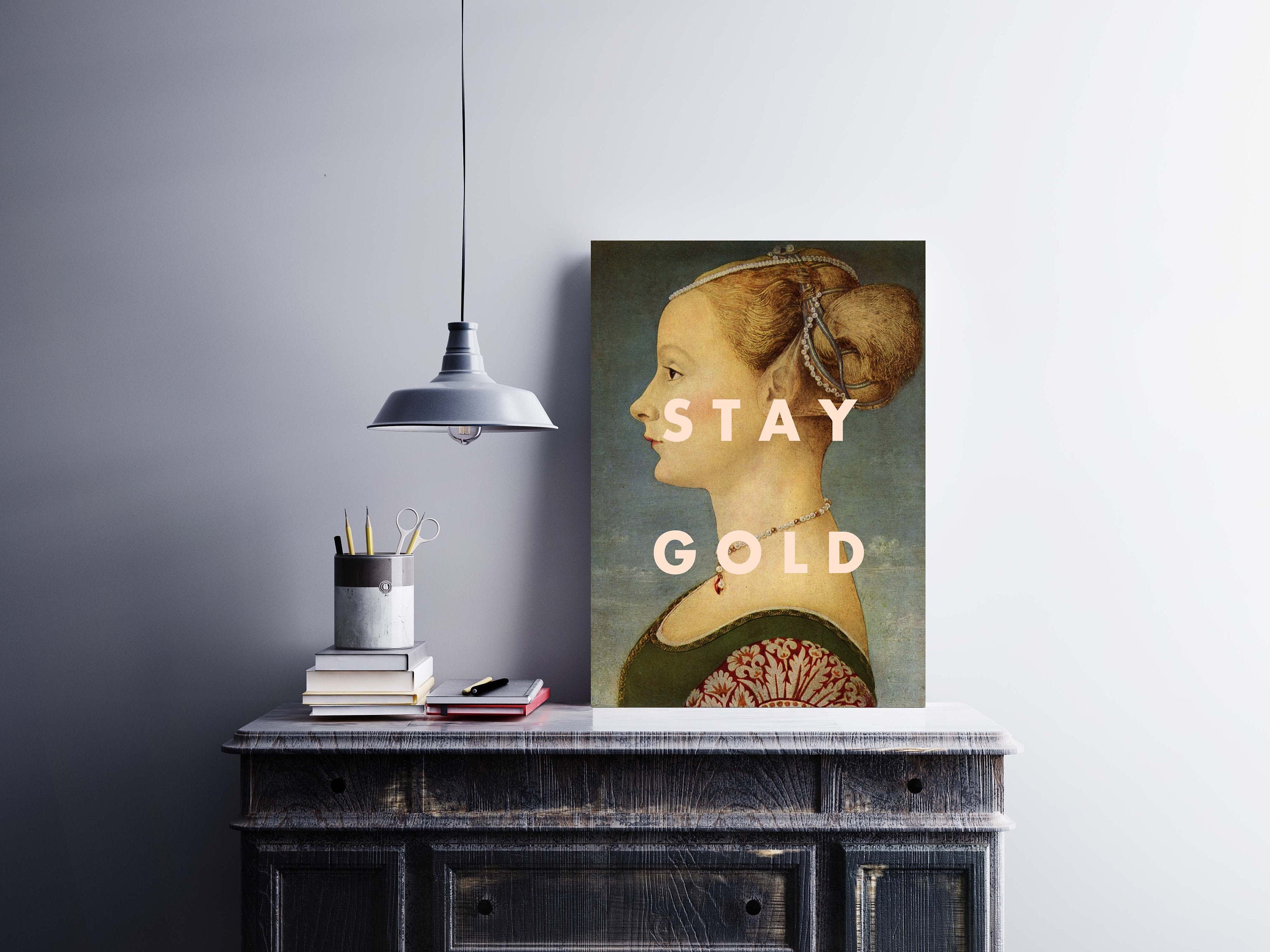 STAY GOLD Art Print Girl Gift Typography Print Painting - Etsy UK