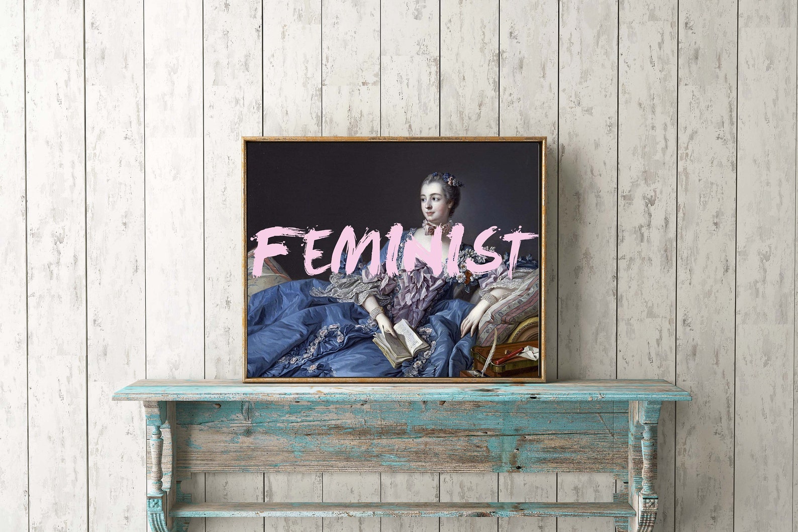 FEMINIST Art Print Vintage Style Pink Wall Art Art Print | Etsy