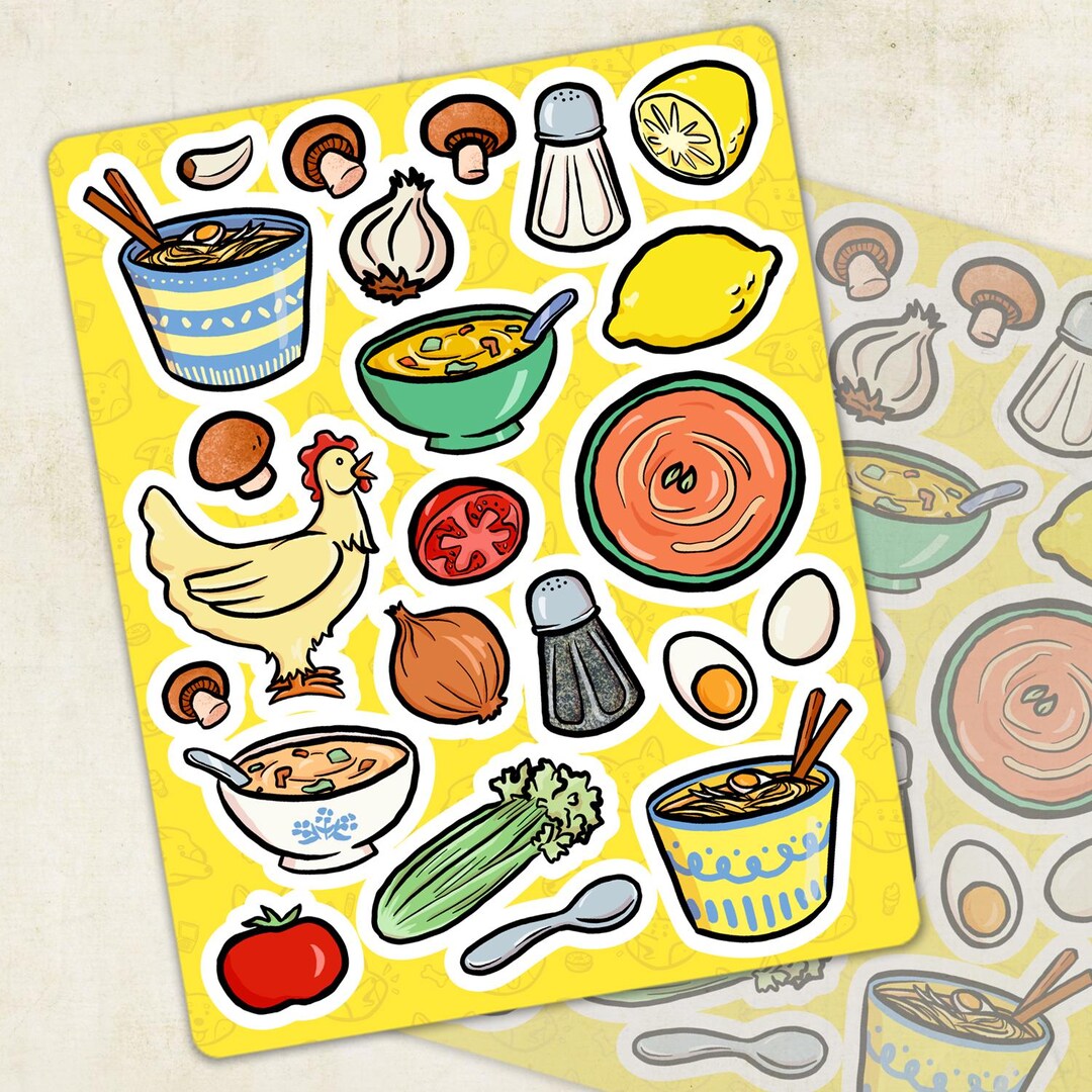 Stationery Sticker Sheet Cozy Day Soup Sticker Sheet Craft Soup Lover ...