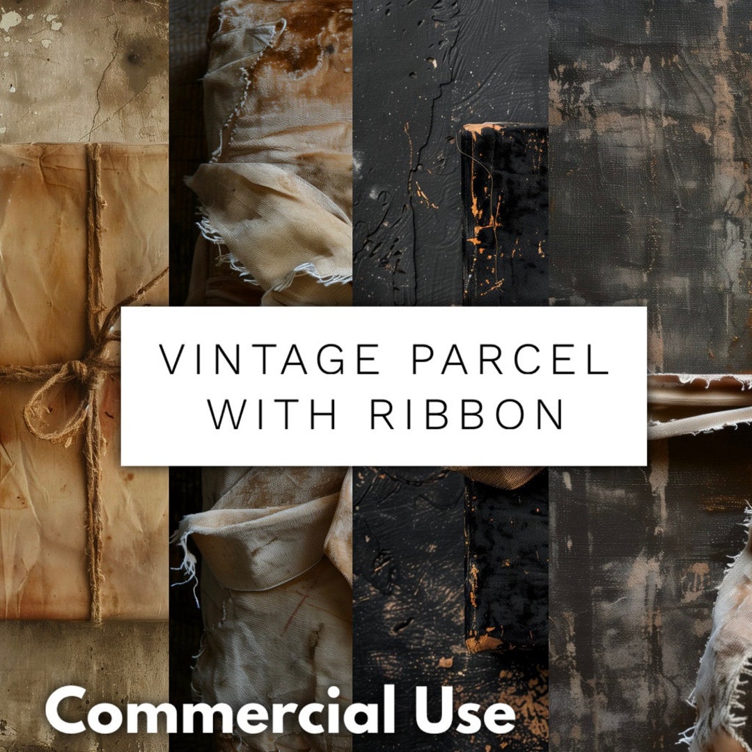 Vintage Parcel With Ribbon Digital Set Vintage Collection Junk ...