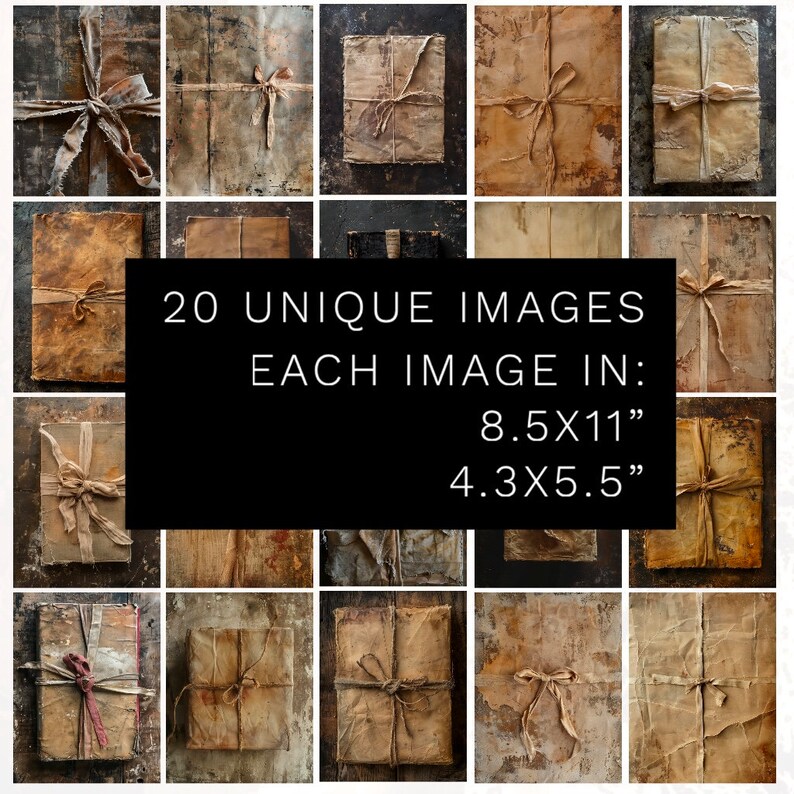 Vintage Parcel With Ribbon Digital Set Vintage Collection Junk ...