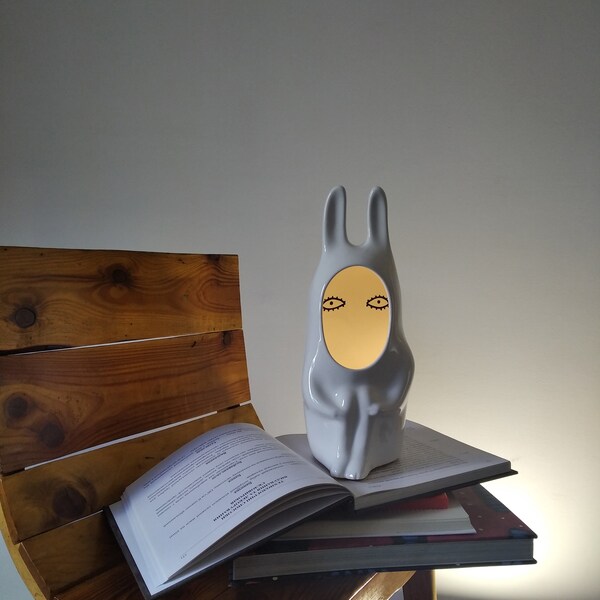 Ceramic Rabbit Lamp - Etsy