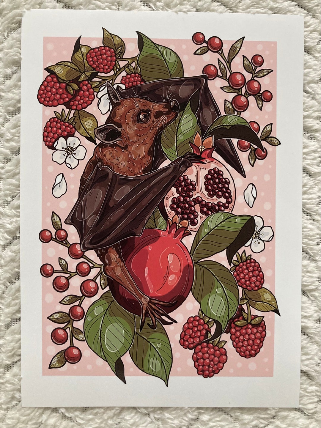 Fruit Bat Art Print - Etsy