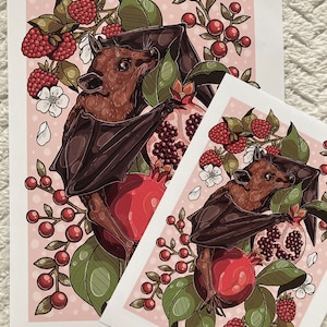 Fruit Bat Art Print - Etsy