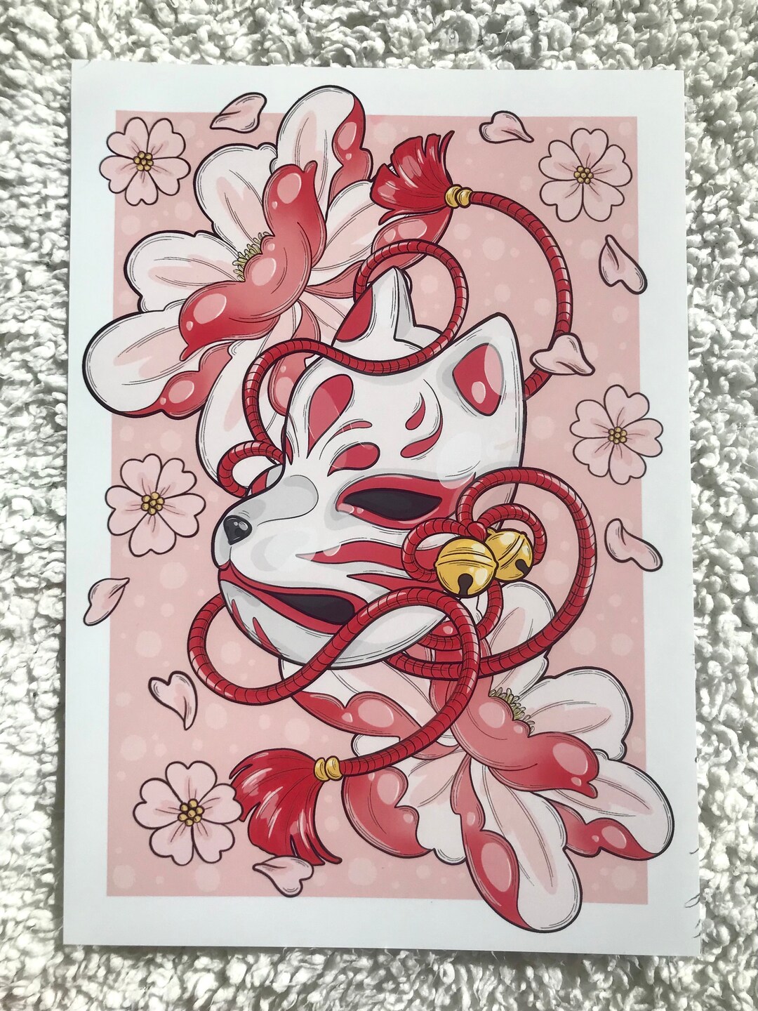 Kitsune Mask Art Print - Etsy