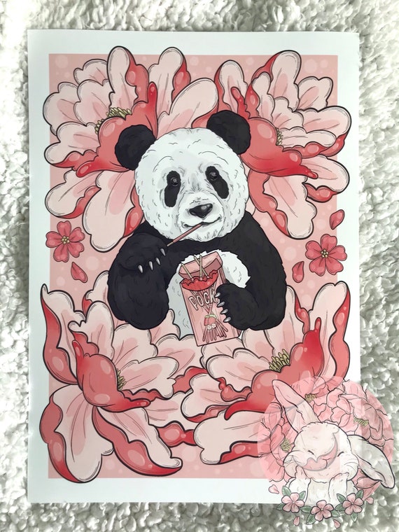 Pocky Panda Art Print | Etsy