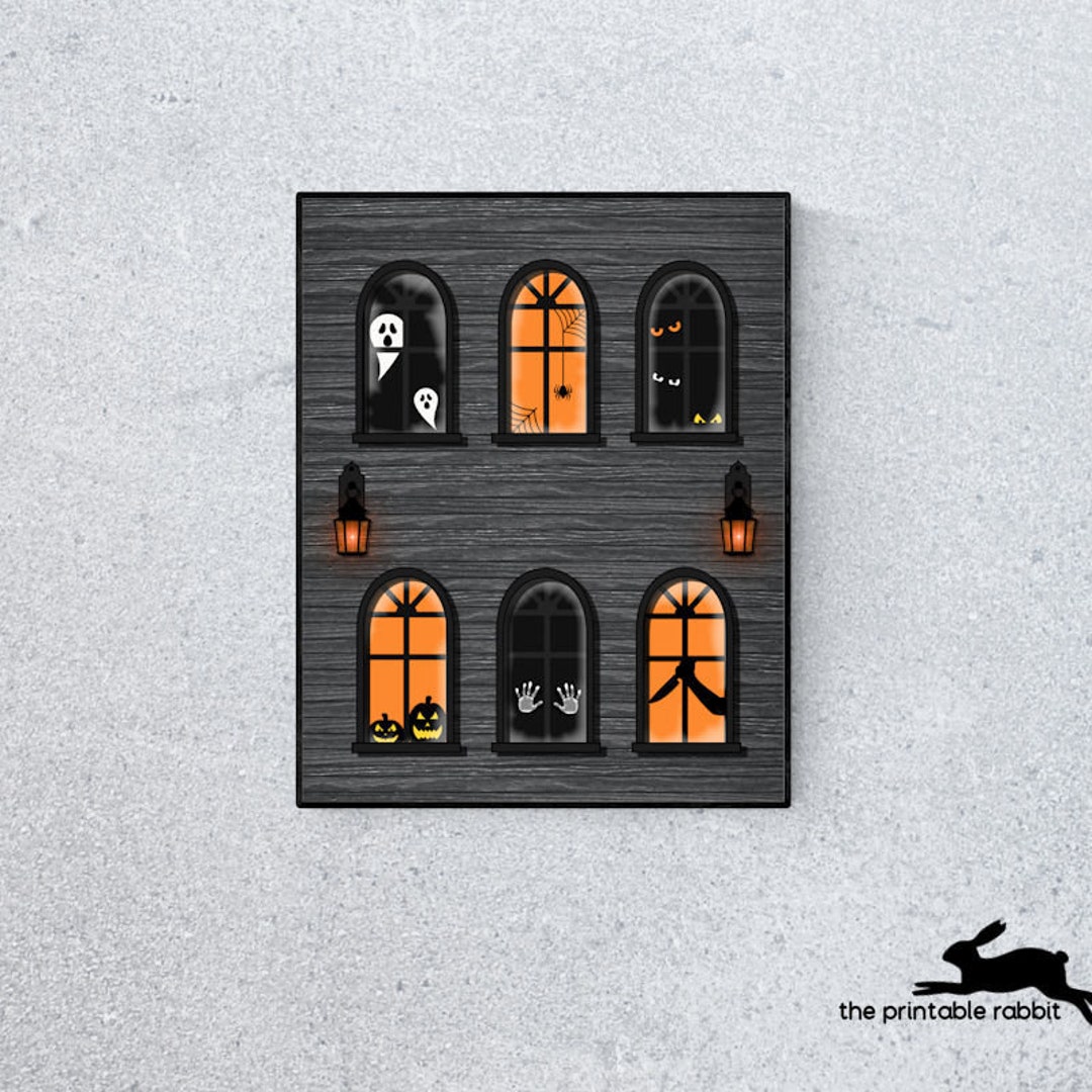 Haunted House Printable Halloween Decor, Haunted Mansion Artwork ...