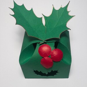 Christmas Holly Petal Treat Gift Box Digital File for Silhouette ...