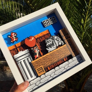 Nintendo Shadow Box With Rescue Rangers Chip and Dale Retro Gaming ...