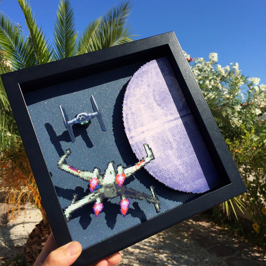 Star Wars Wall Art SNES Shadowbox With X-wing and Tie Fighter - Etsy