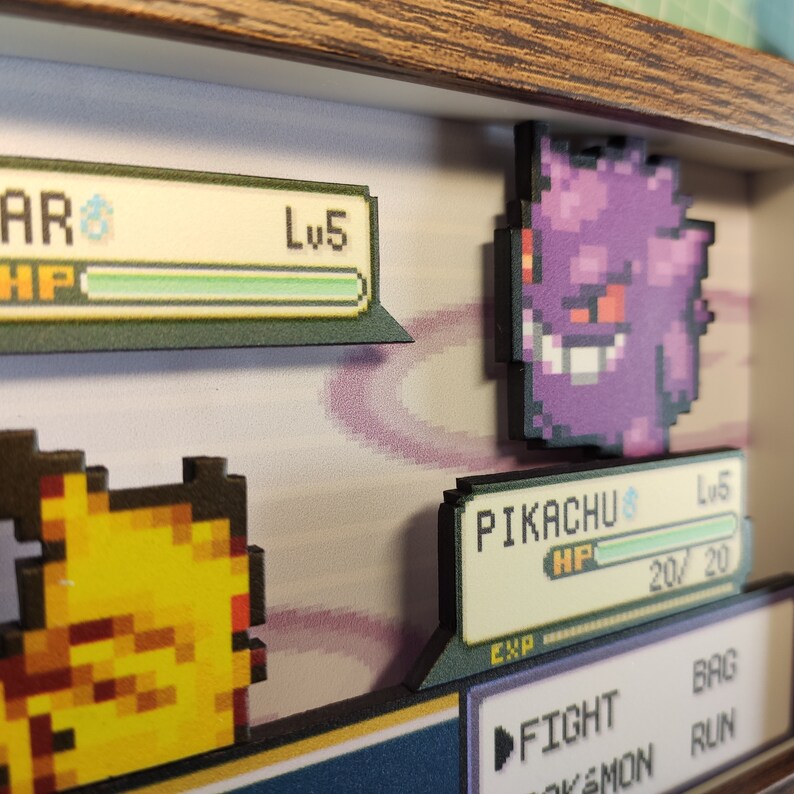 Pokemon Shadow Box Pikachu VS Gengar - Etsy