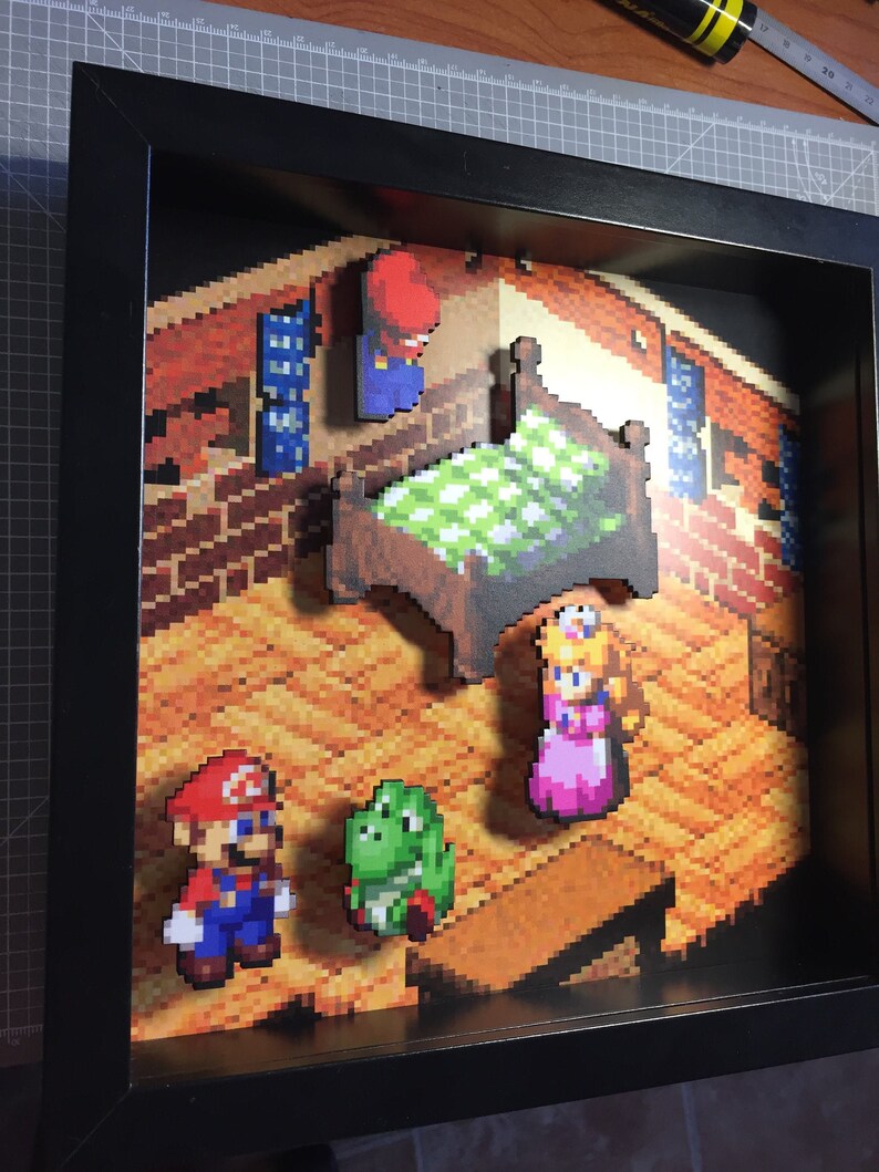 Super Mario RPG Shadow Box 3D Nintendo Pixel Art | Etsy
