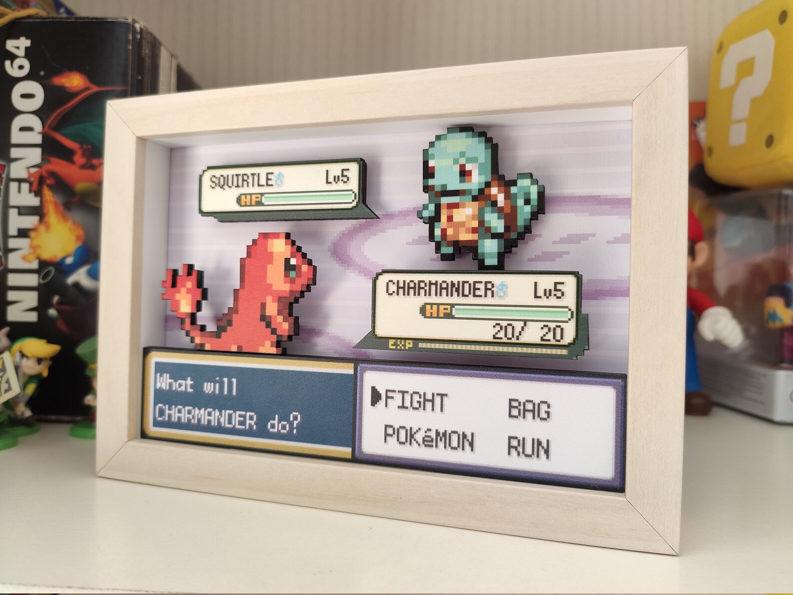 Pokemon Shadow Box Gifts Charmander VS Squirtle Mini Game - Etsy