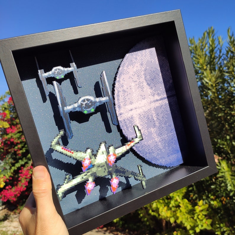 Star Wars Wall Art SNES Shadowbox With Double X-wing and Tie - Etsy