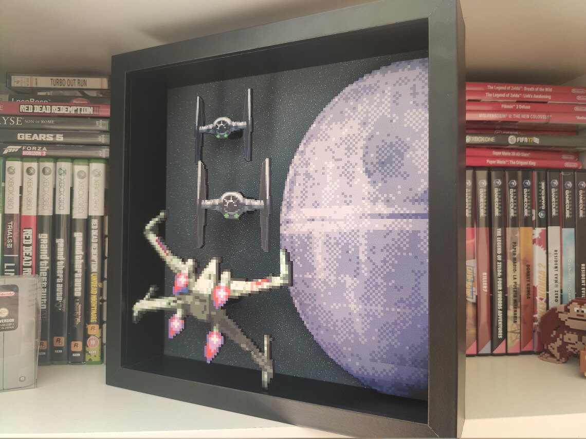 Star Wars Wall Art SNES Shadowbox With Double X-wing and Tie - Etsy