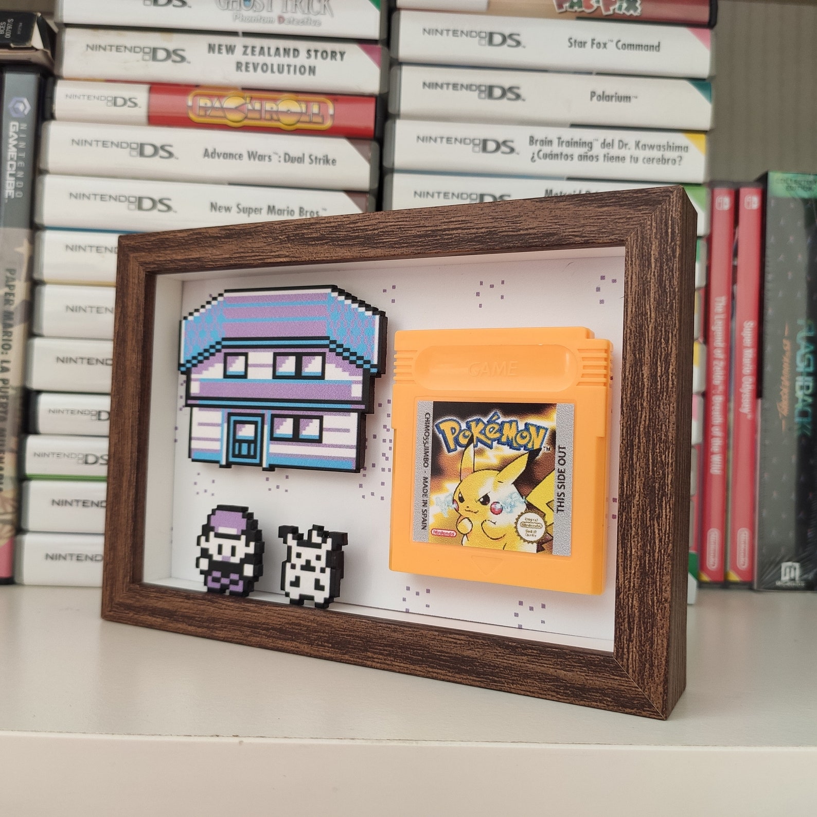 Pokemon Yellow Shadowbox With Cartridge Pikachu and Ash Art - Etsy