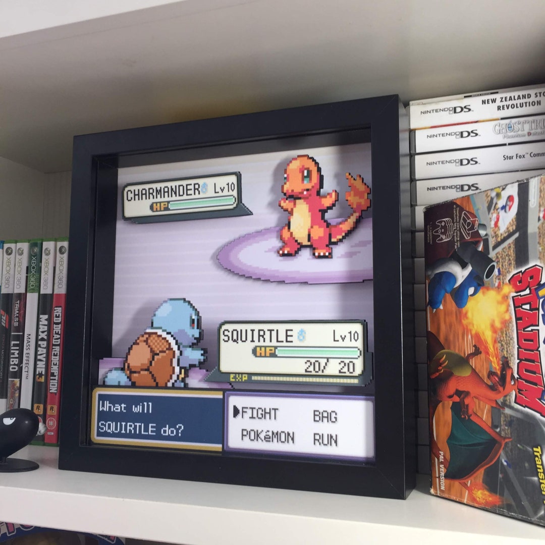 Pokemon Shadow Box Regalo para Gamer Pokemon Battle Diorama Charmander ...