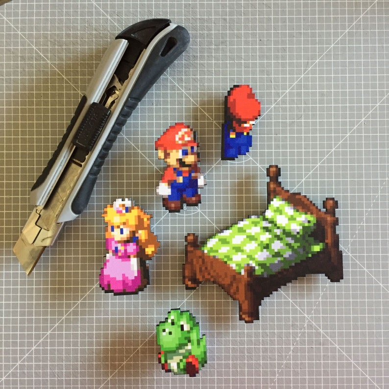 Super Mario RPG Shadow Box 3D Nintendo Pixel Art | Etsy