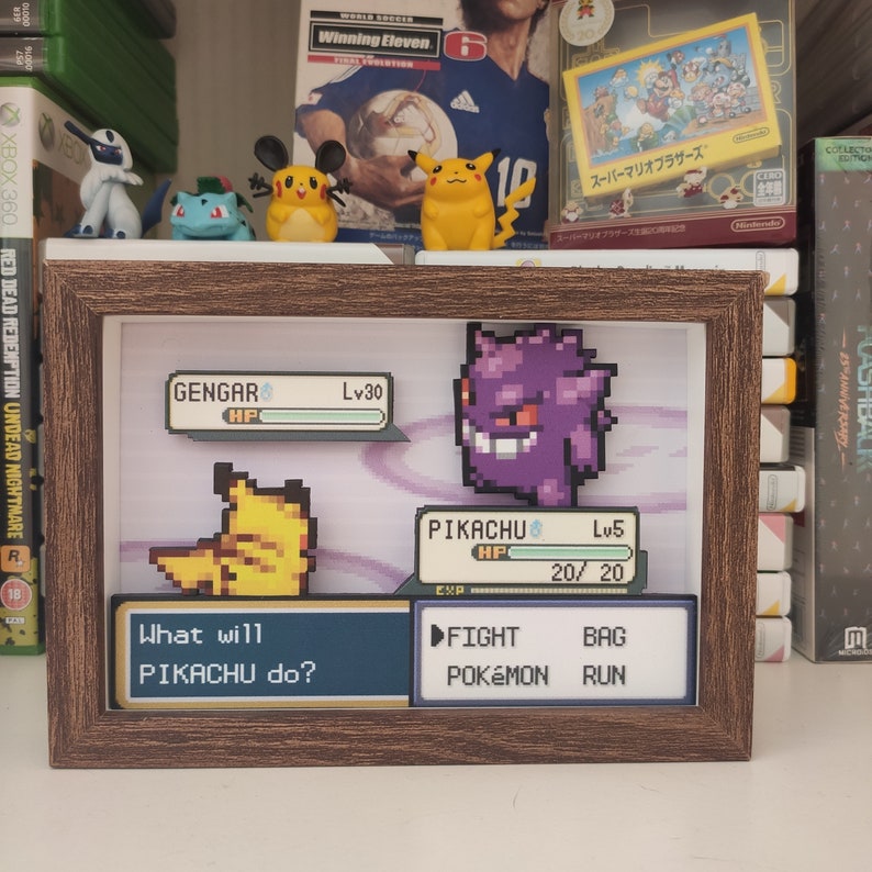 Pokemon Shadow Box Pikachu VS Gengar - Etsy
