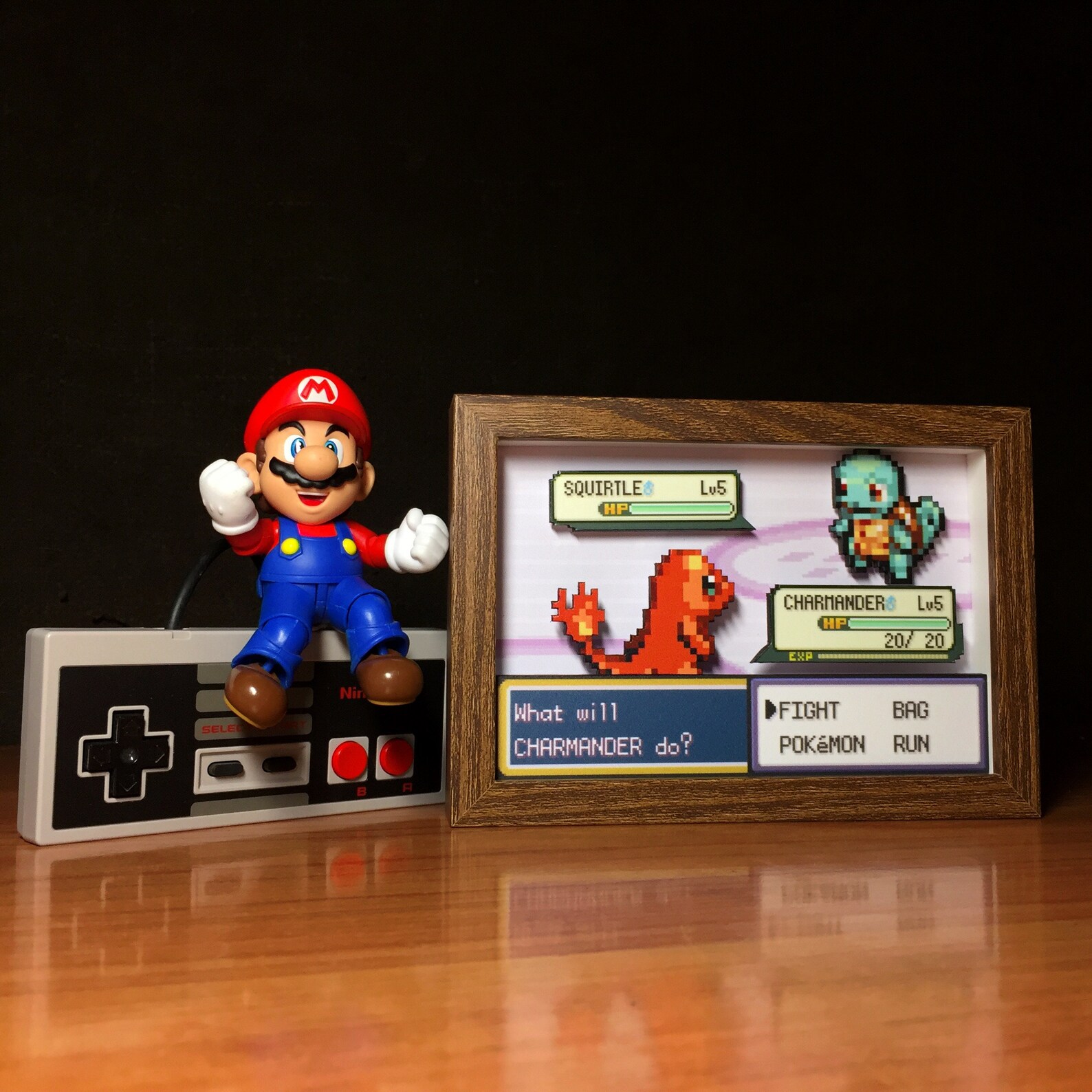 Pokemon Shadow Box Gifts Charmander VS Squirtle Mini Game - Etsy