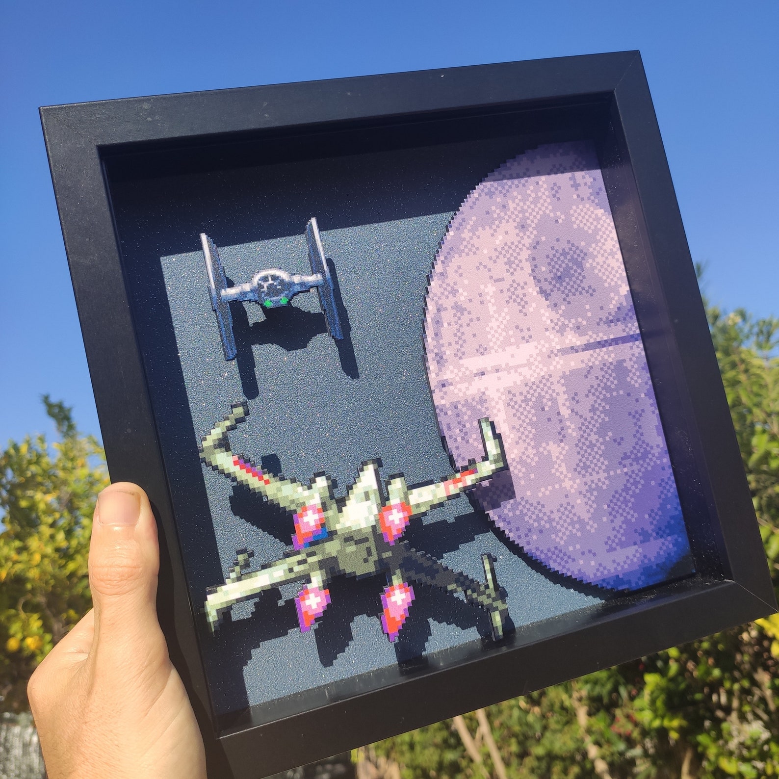 Star Wars Wall Art SNES Shadowbox With X-wing and Tie Fighter | Etsy