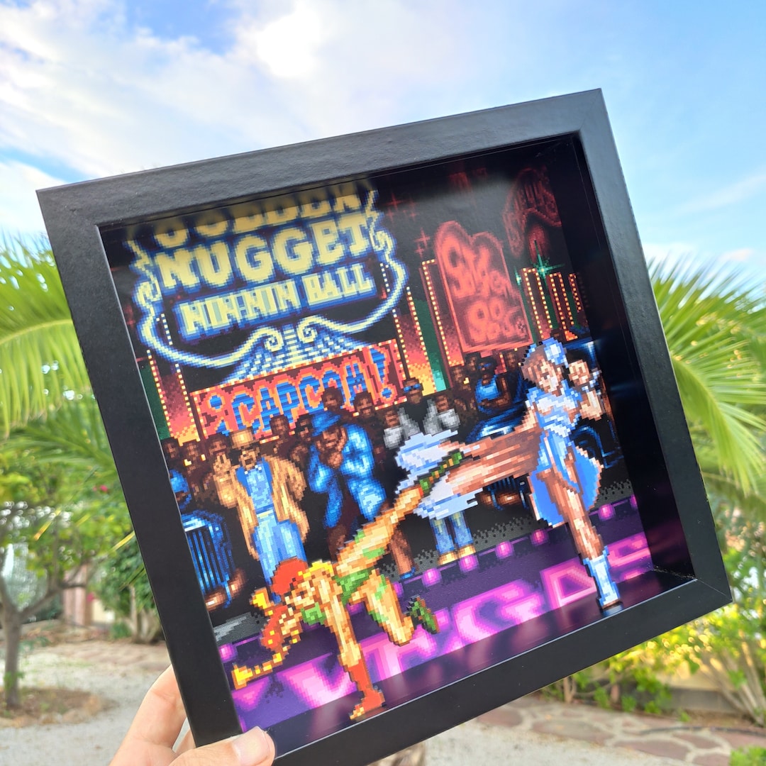 Street Fighter Chun Li Cammy Shadow Box / Video Game Gift / Retro ...