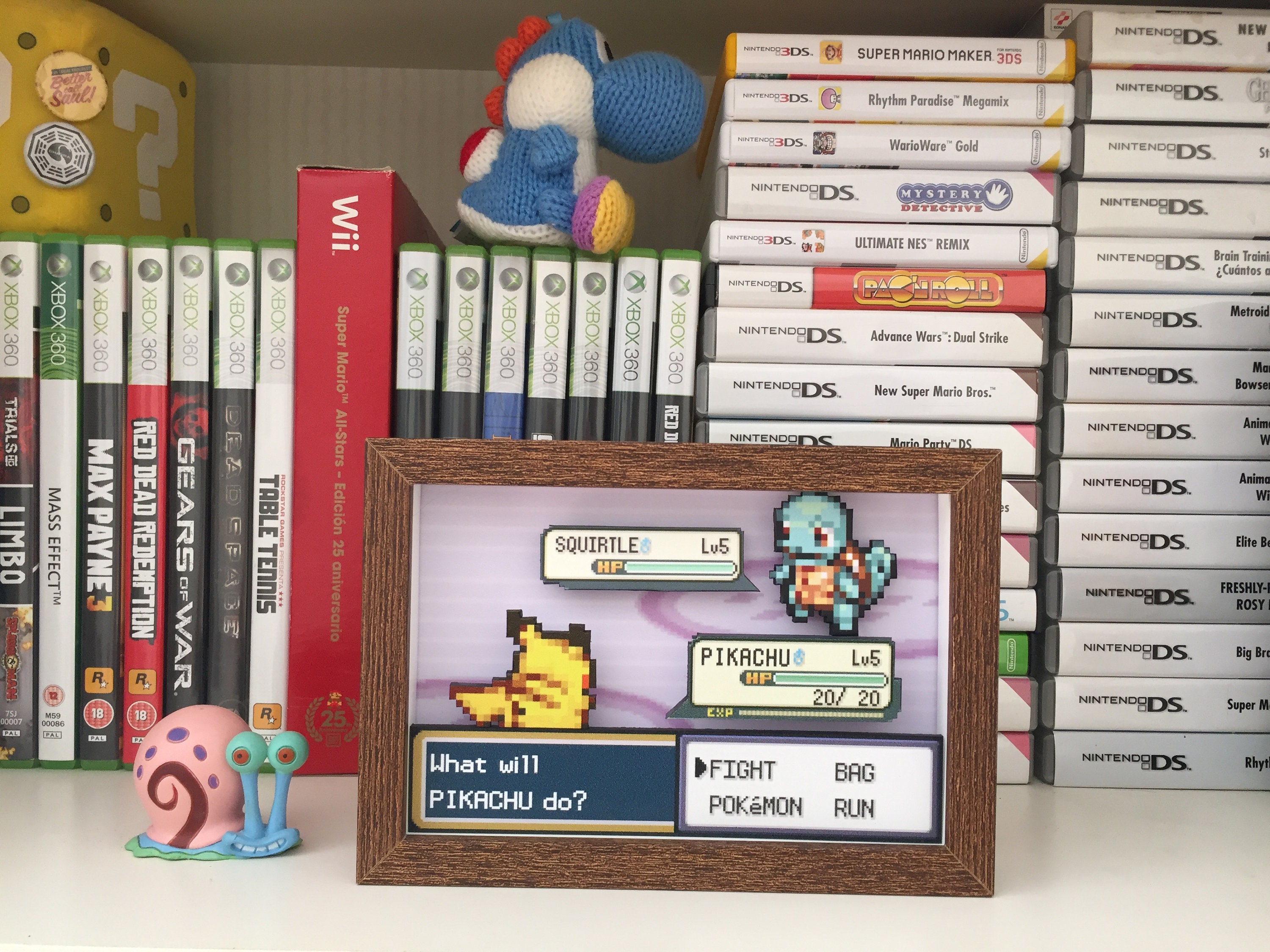 Pokemon Shadow Box Pikachu VS Squirtle for Your Gamer Desk | Etsy