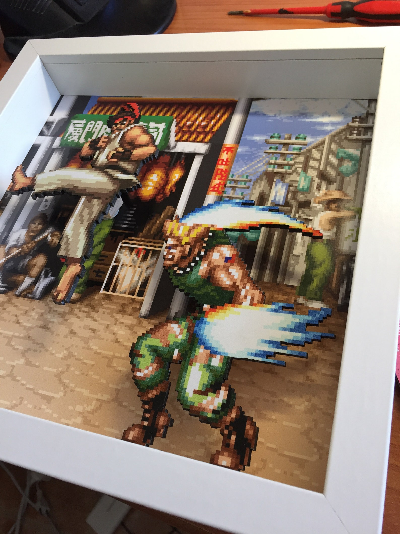 Street Fighter Ryu VS Guile Diorama Retro Gaming Pixel Art - Etsy