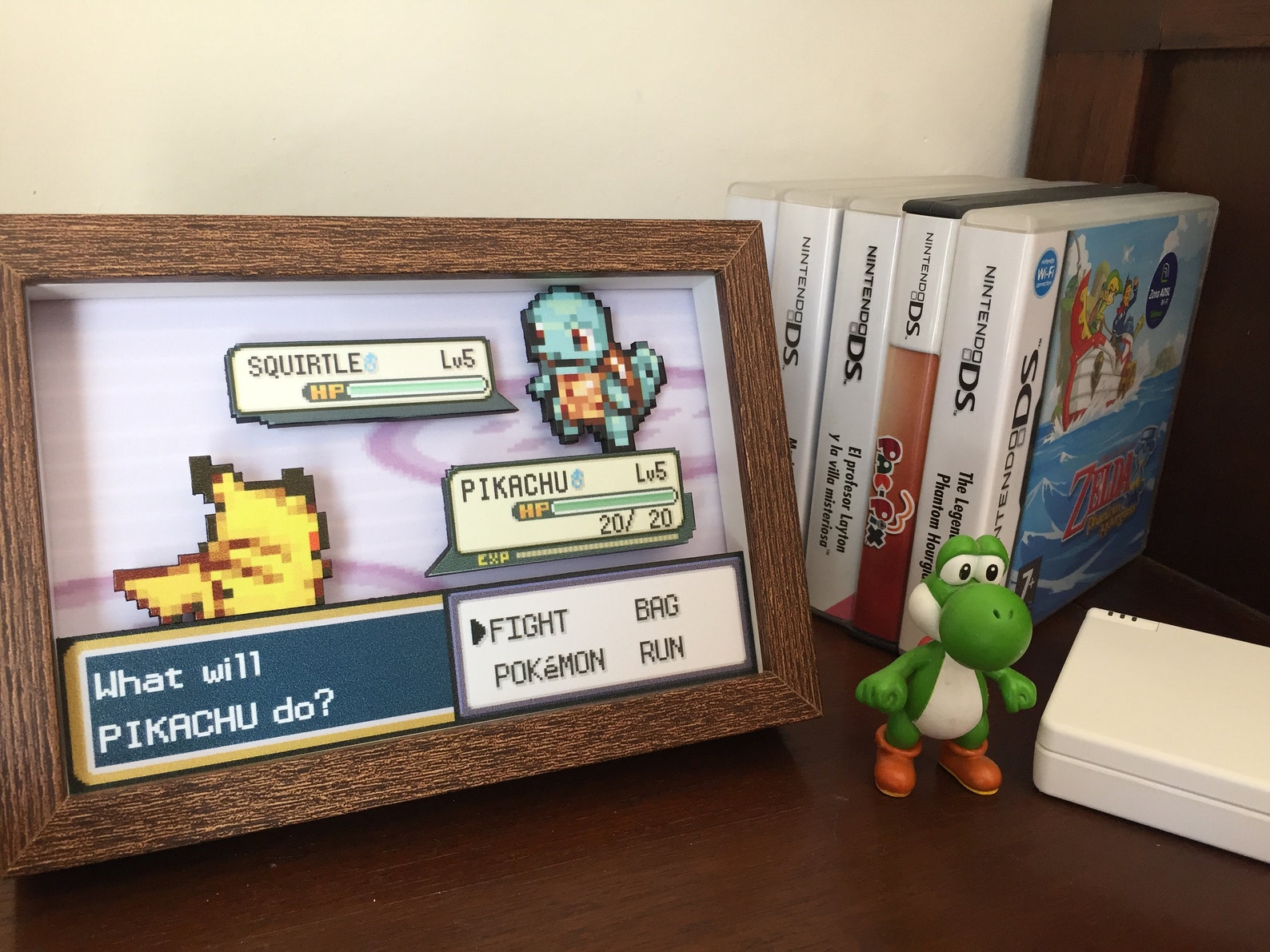Pokemon Shadow Box Pikachu VS Squirtle for Your Gamer Desk - Etsy