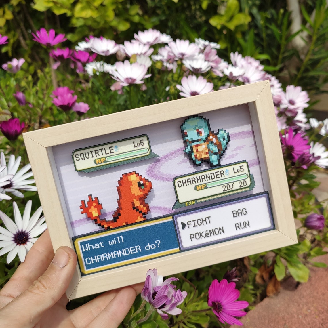 Pokemon Shadow Box Gifts Charmander VS Squirtle Mini Game - Etsy