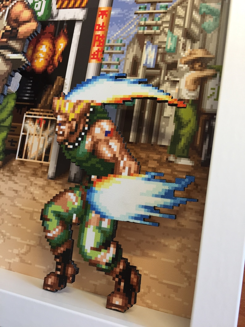 Street Fighter Ryu VS Guile Diorama Retro Gaming Pixel Art - Etsy