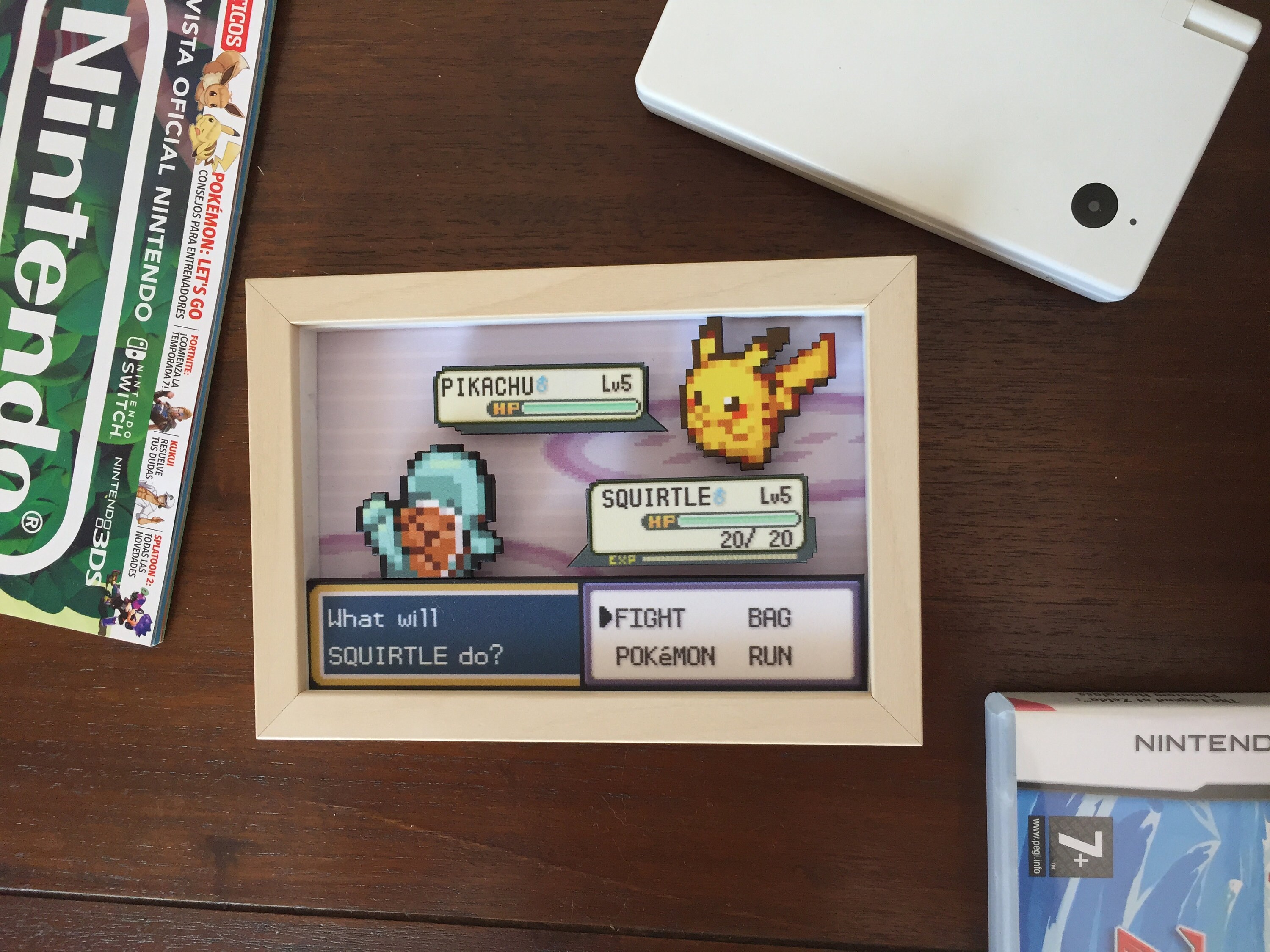 Pokemon Shadow Box Pikachu VS Squirtle for Your Gamer Desk | Etsy