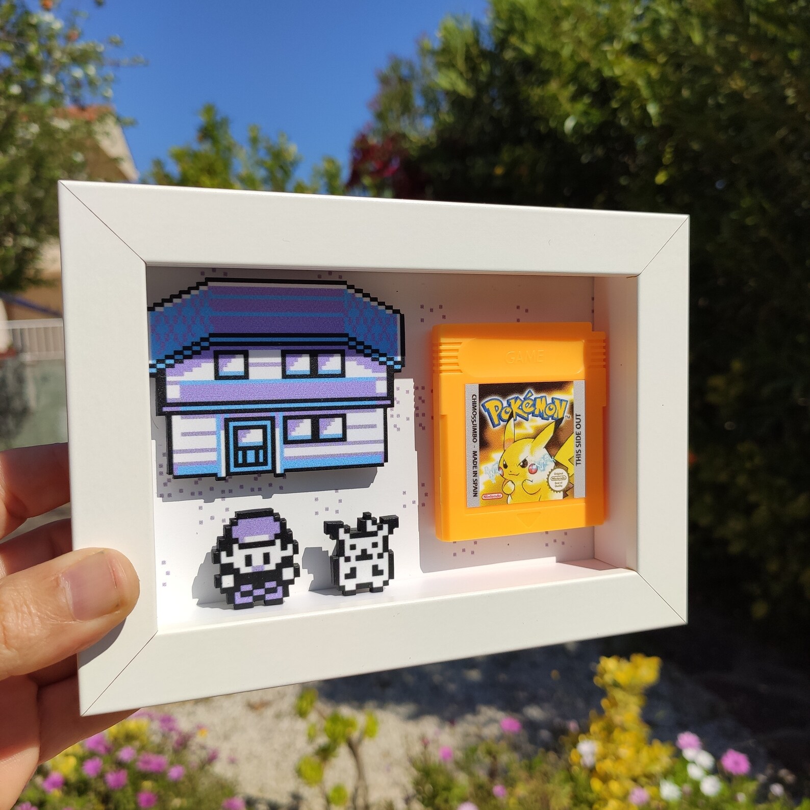 Pokemon Yellow Shadowbox With Cartridge Pikachu and Ash Art - Etsy