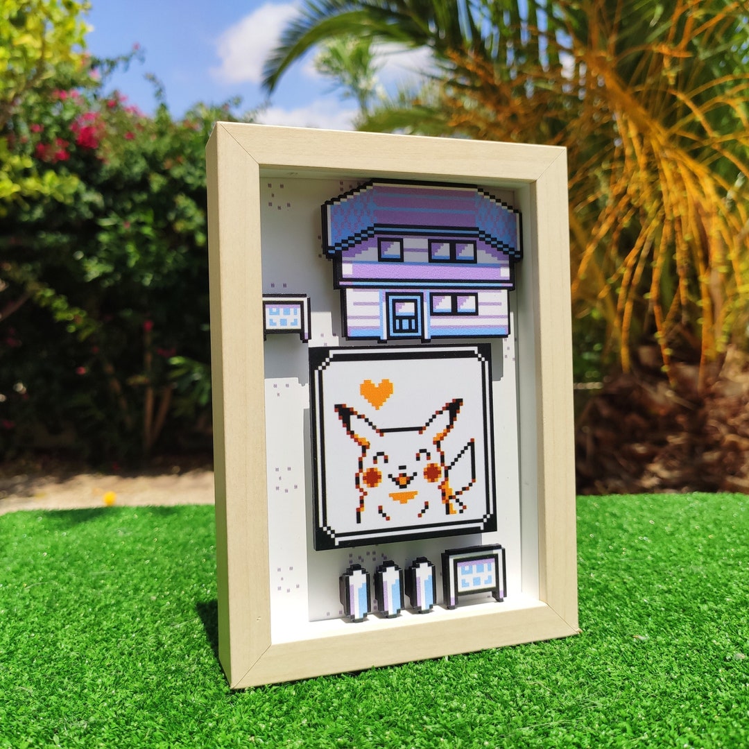 Pokemon Yellow Shadowbox / Arte Nintendo Con Pikachu - Etsy
