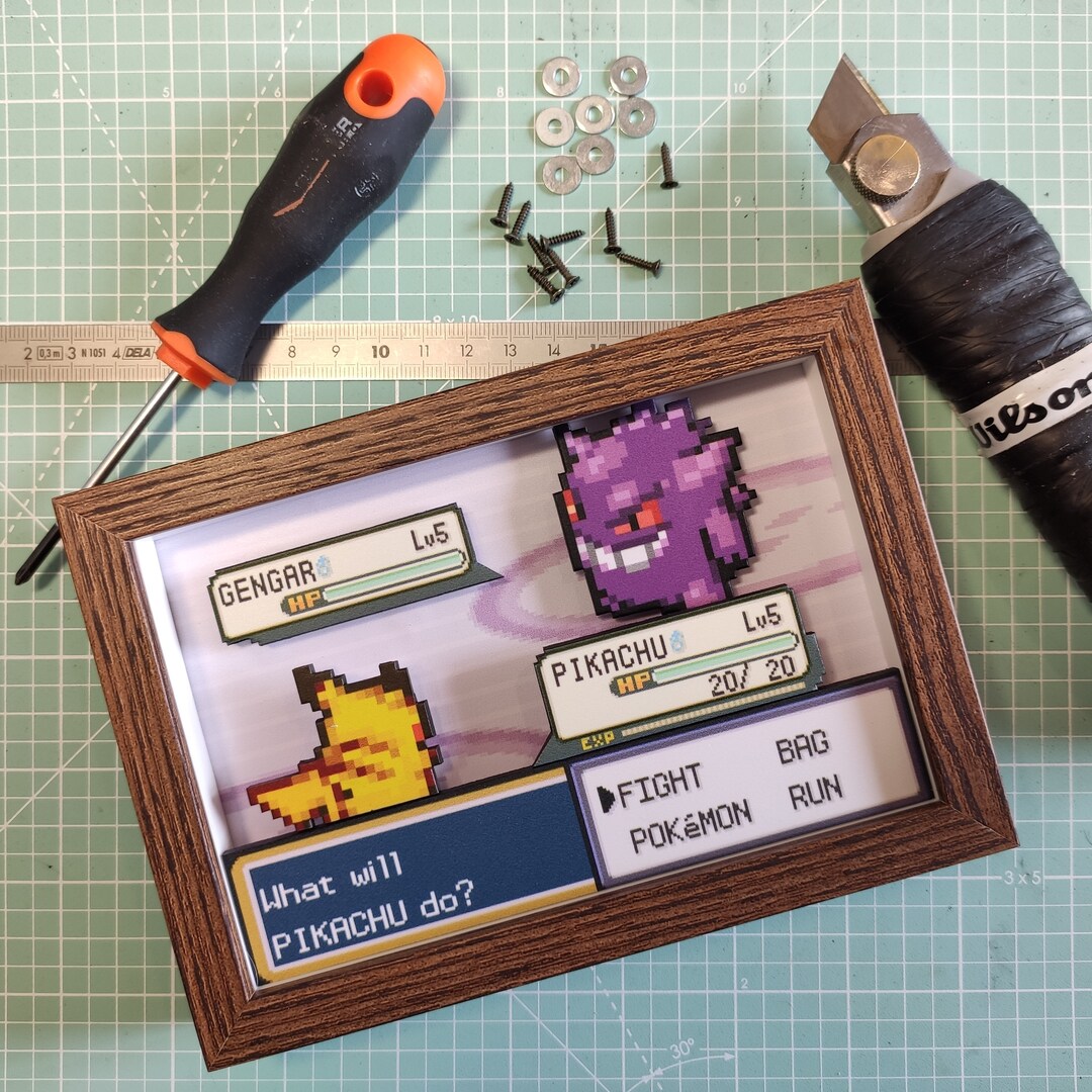 Pokemon Shadow Box Pikachu VS Gengar - Etsy