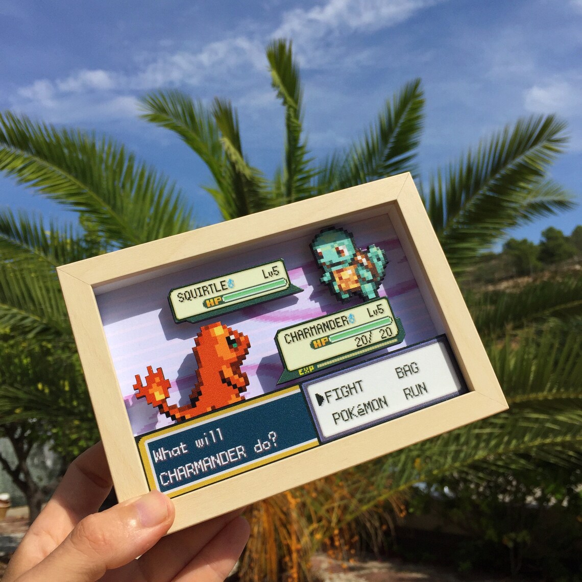 Pokemon Shadow Box Gifts Charmander VS Squirtle Mini Game - Etsy