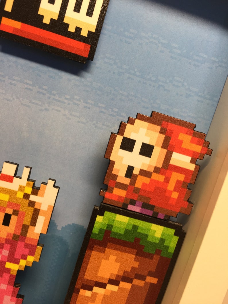 Super Mario and Princess Peach Nintendo Shadow Box Video | Etsy