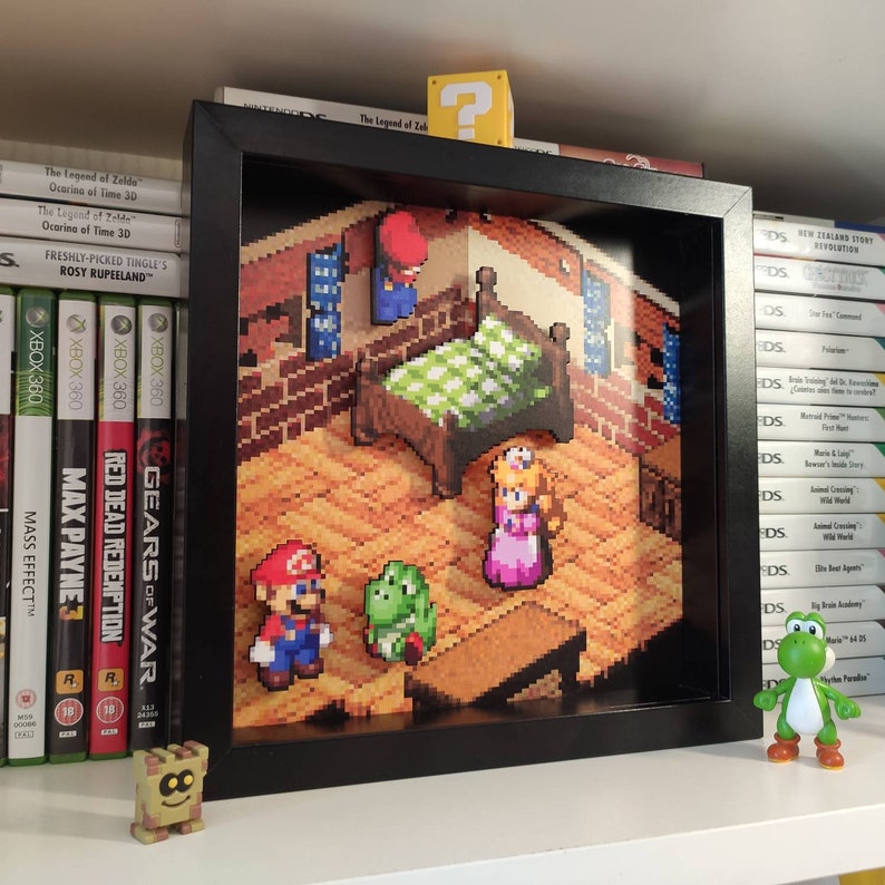 Super Mario RPG Shadow Box 3D Nintendo Pixel Art | Etsy