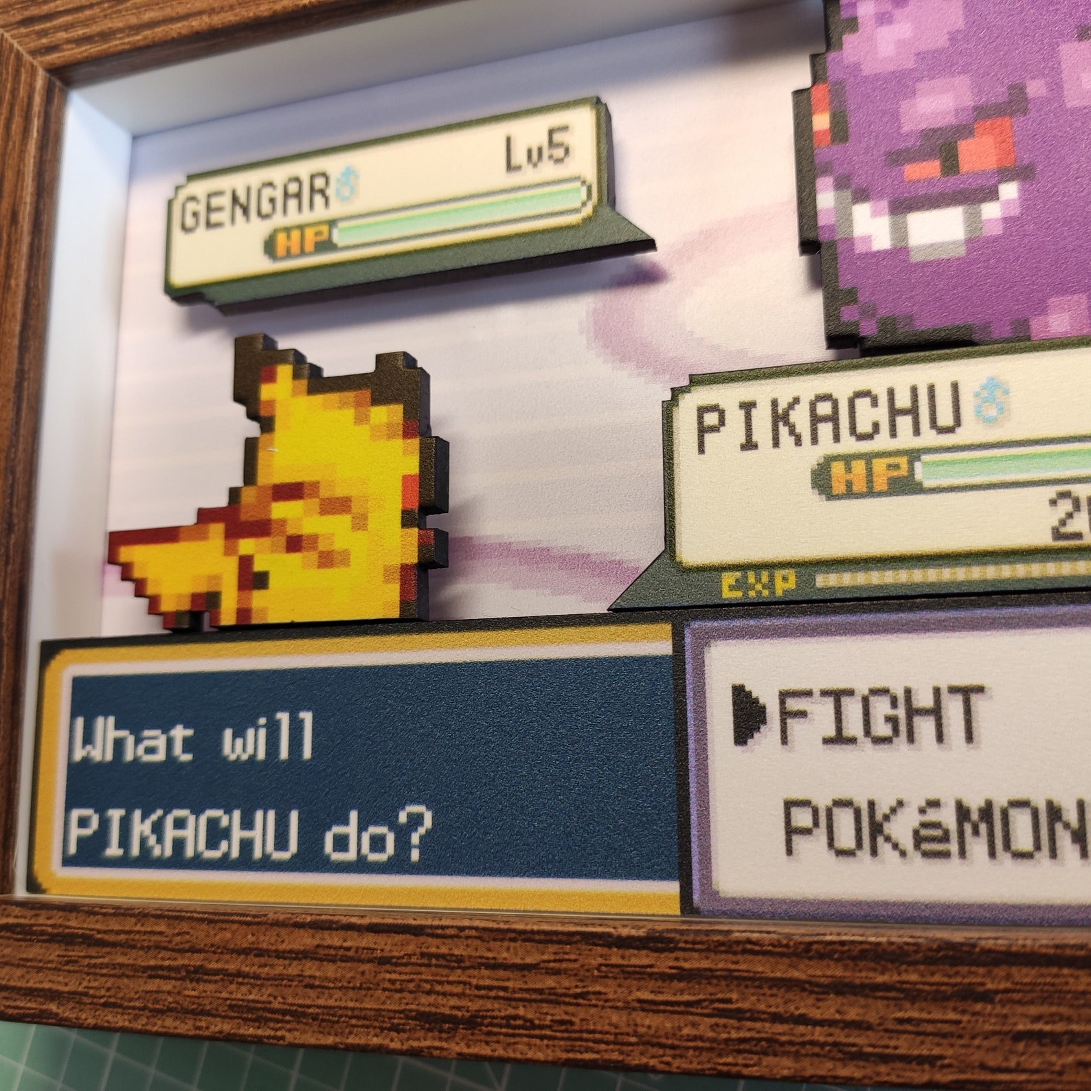 Pokemon Shadow Box Pikachu VS Gengar | Etsy