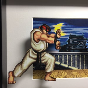 Street Fighter Ryu Hadouken Shadow Box / Video Game Gift / Retro Gaming ...