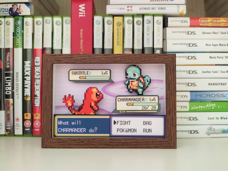 Pokemon Shadow Box Gifts Charmander VS Squirtle Mini Game - Etsy