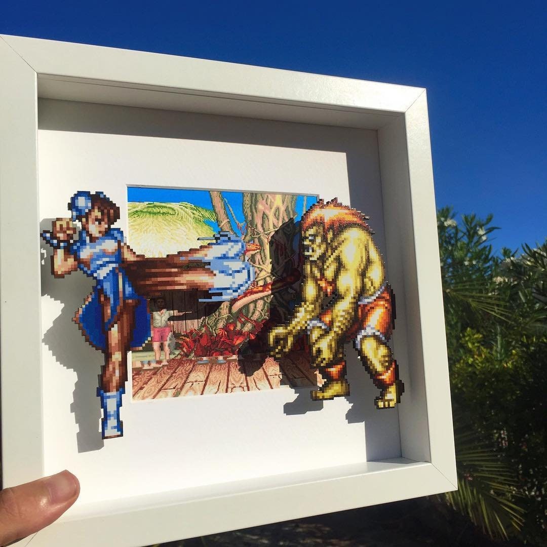 Street Fighter 3D Shadow Box Chun-li Blanka Gaming Decor - Etsy