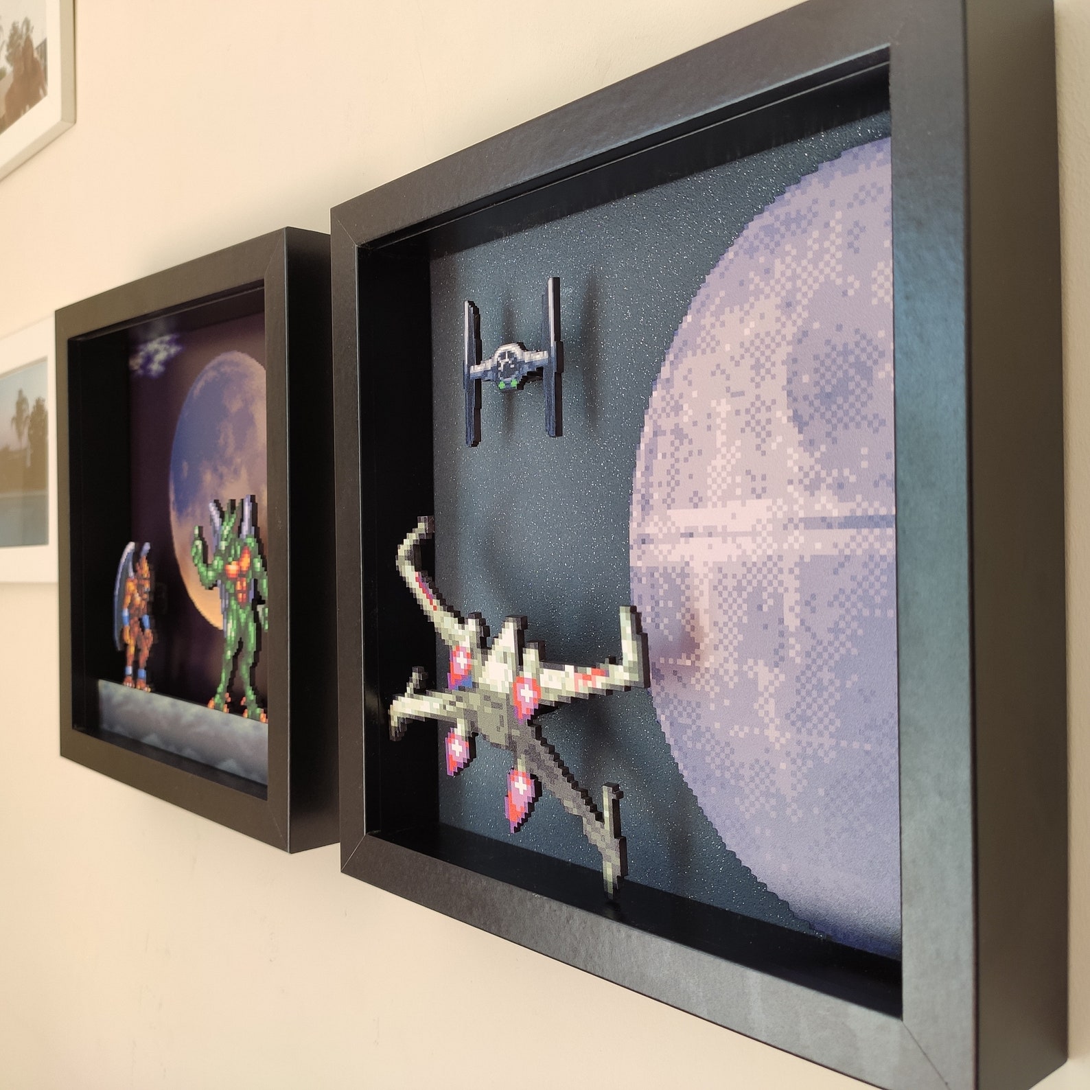 Star Wars Wall Art SNES Shadowbox With X-wing and Tie Fighter - Etsy